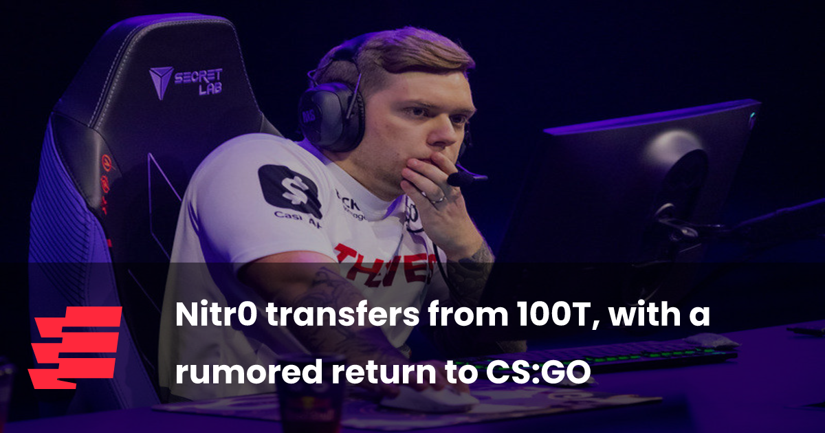 Nitr0 transfers from 100T, with a rumored return to CS:GO | esports.gg