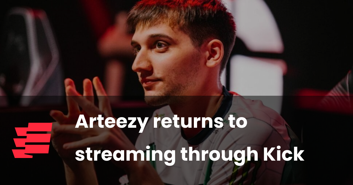 Arteezy returns to streaming through Kick | esports.gg