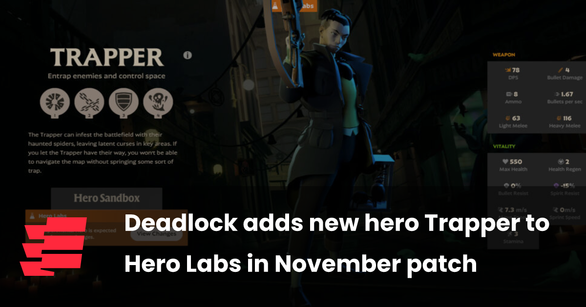 Deadlock adds new hero Trapper to Hero Labs in November patch | esports.gg